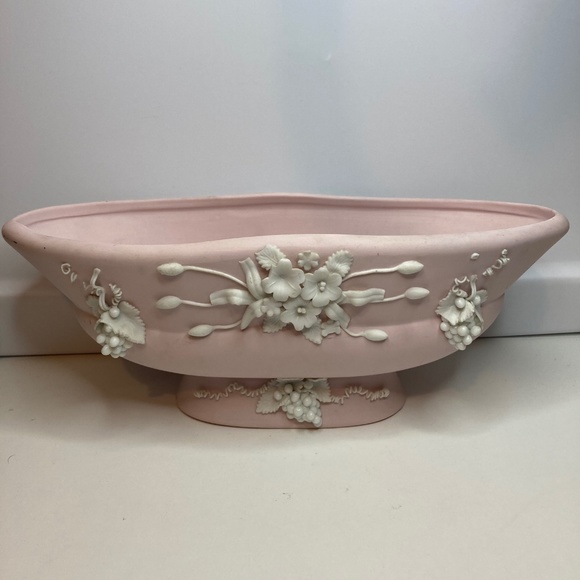 Accents | Vintage Pink Ceramic Pottery Planter Container Decorated With ...